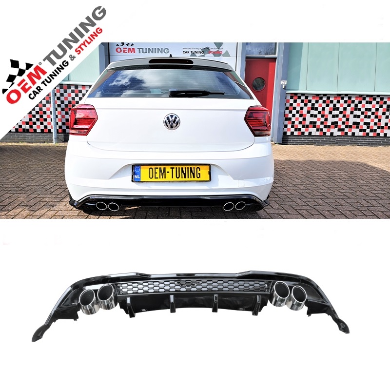 VW POLO 2G Diffuser | 7.5 R look Diffuser | 2017- 2025 | Hoogglans zwart - OEM Tuning