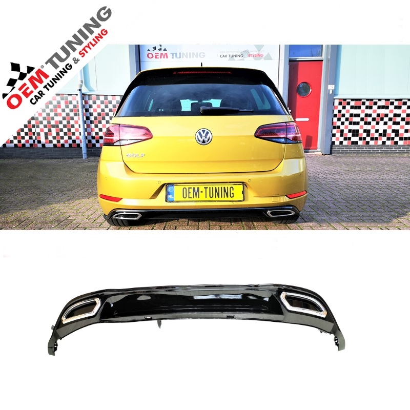 GOLF 7.5 R-line Diffuser | 2017- 2020 | Hoogglans zwart | - OEM Tuning
