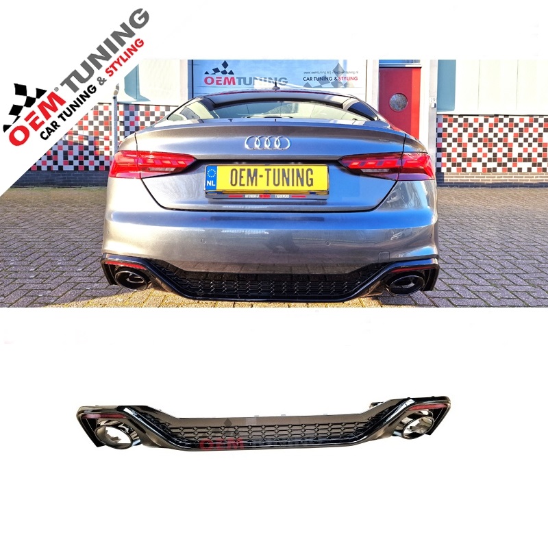 AUDI RS5 Diffuser | Hoogglans zwart | 2020-2022| voor S line - OEM Tuning