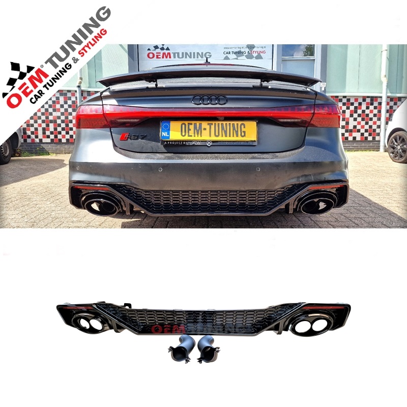 AUDI RS7 A7 4K8 Diffuser | Hoogglans zwart | 2018 – 2023 - OEM Tuning