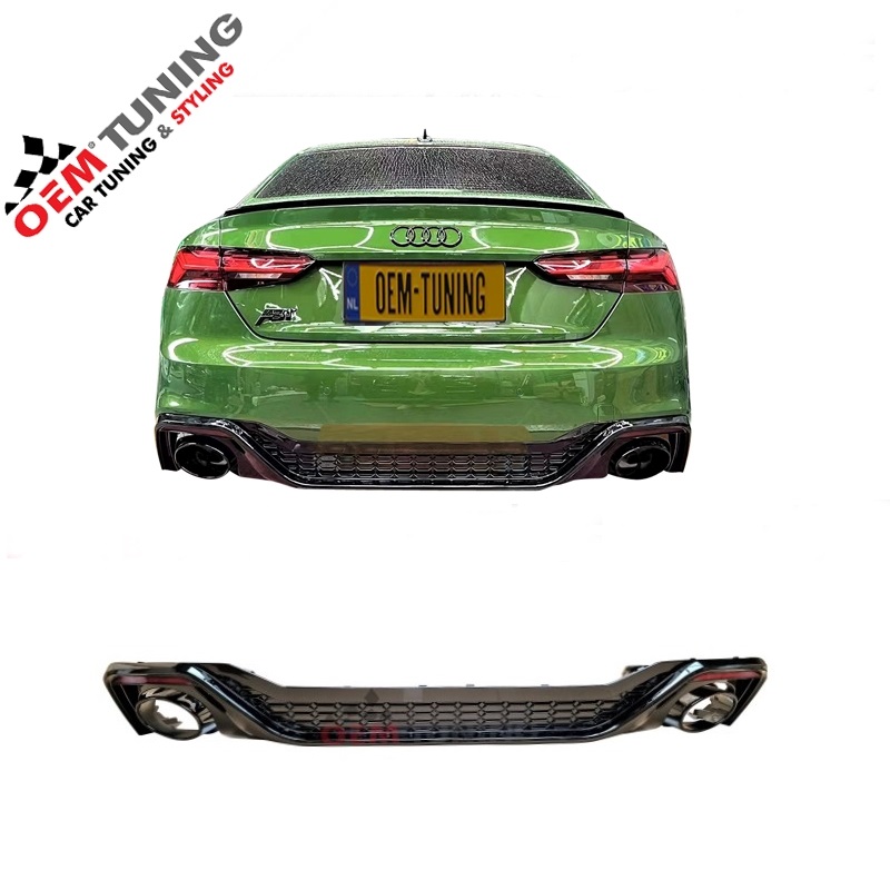 AUDI RS5 Diffuser | Hoogglans zwart | 2020-2022| voor S line - OEM Tuning