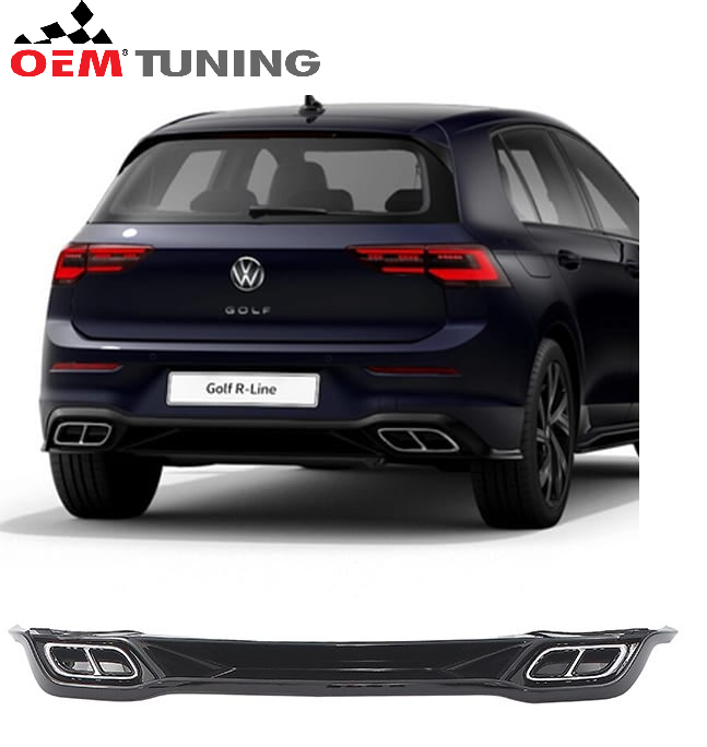 Golf 8 R-line Look Diffuser | Hoogglans zwart | chrome sierstukken ...