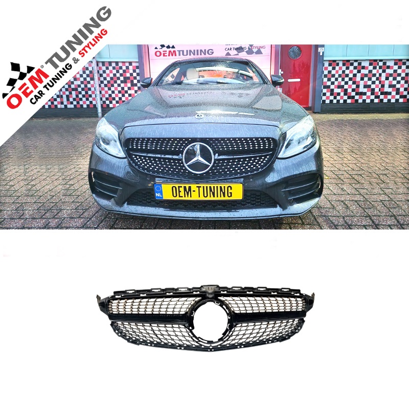 Mercedes-Benz C-Class W205 |BLACK DIAMOND GRILLE | 18-22 | Met Camera ...