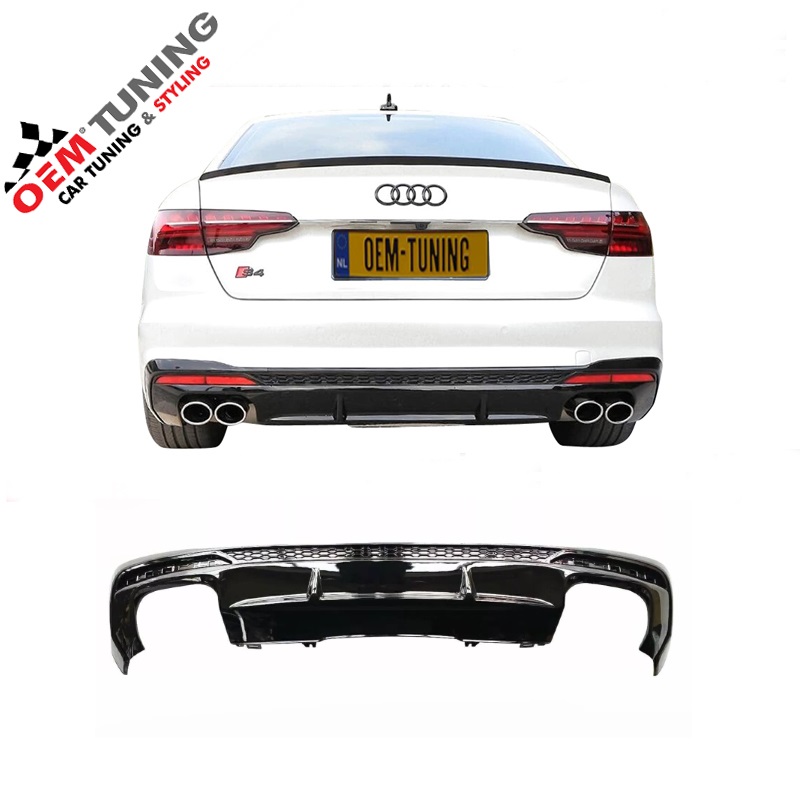 AUDI S4 Diffuser | Hoogglans zwart |2019-2024| voor S line | - OEM Tuning