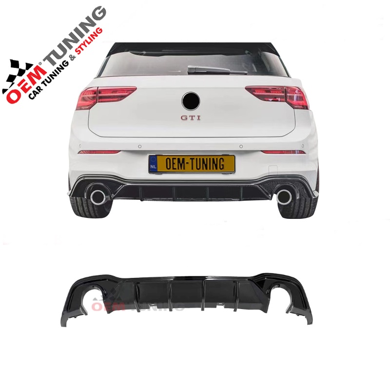 Golf 8 clubsport Diffuser | GTI GTE GTD R Line | Hoogglans zwart ...